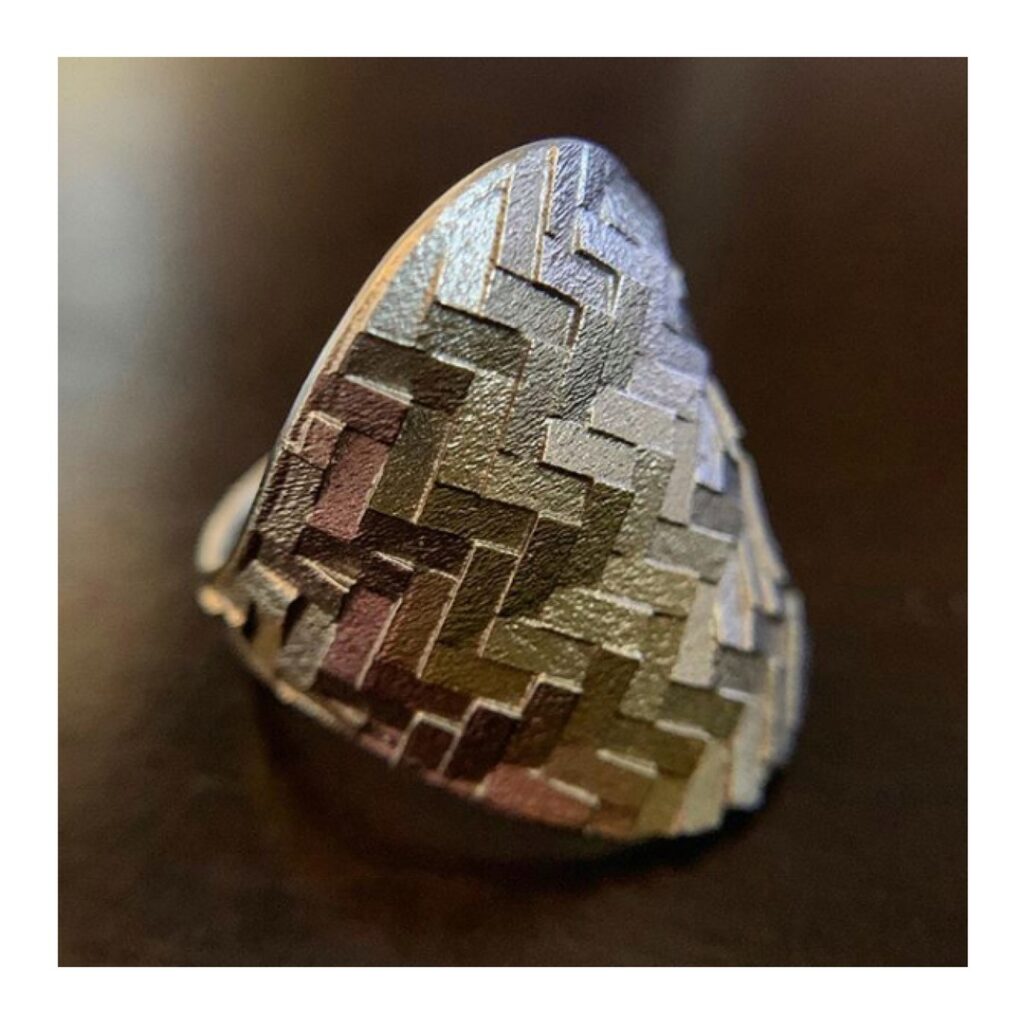 ‘Parquet Shield' ring by Jo Hayes Ward. This designer’s pieces are ...